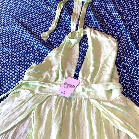 Forever 21 | Dresses | Crinkled Cutout M Slit Maxi Dress Green | Poshmark